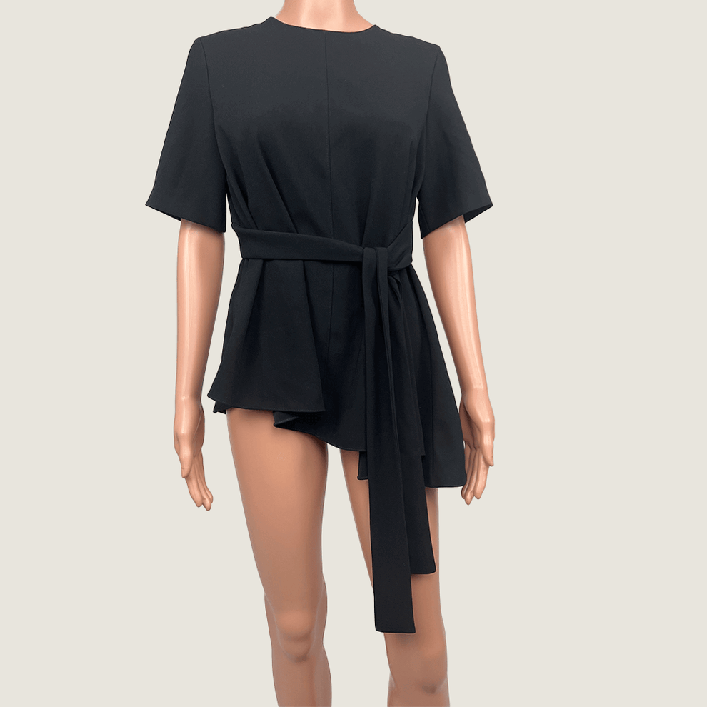 Zara Woman Short Sleeve Black Top Medium